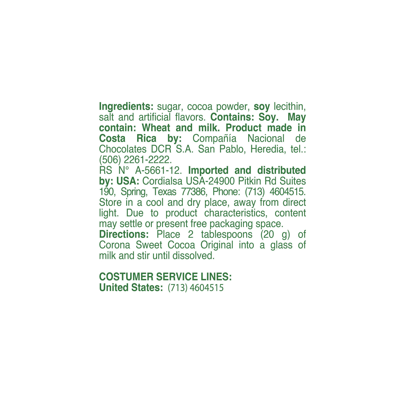 Corona Sweet Cocoa Original Doypack, 7.05 oz — Cordialsa USA