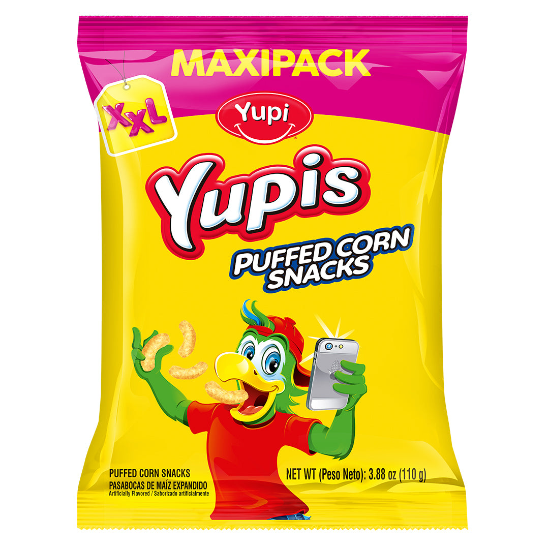 Yupi Puffed Corn Snacks, Maxipack, 3.88 oz — Cordialsa USA