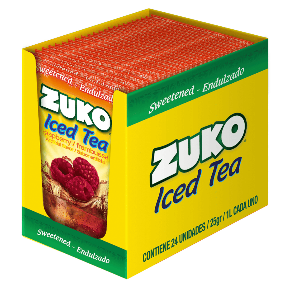 Zuko Drink Mix Raspberry Tea Individual Pack, 24 Count, 0.9 oz ...